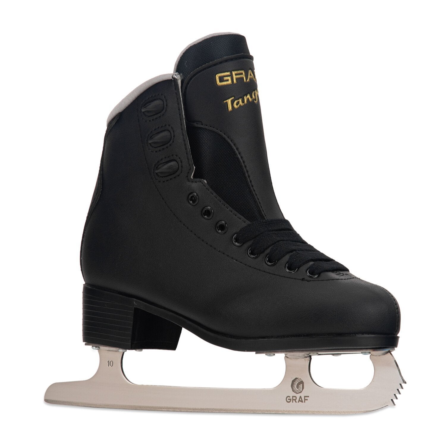 Graf Tango Black Figure skating with Shiny Stainless blades | Edges And ...