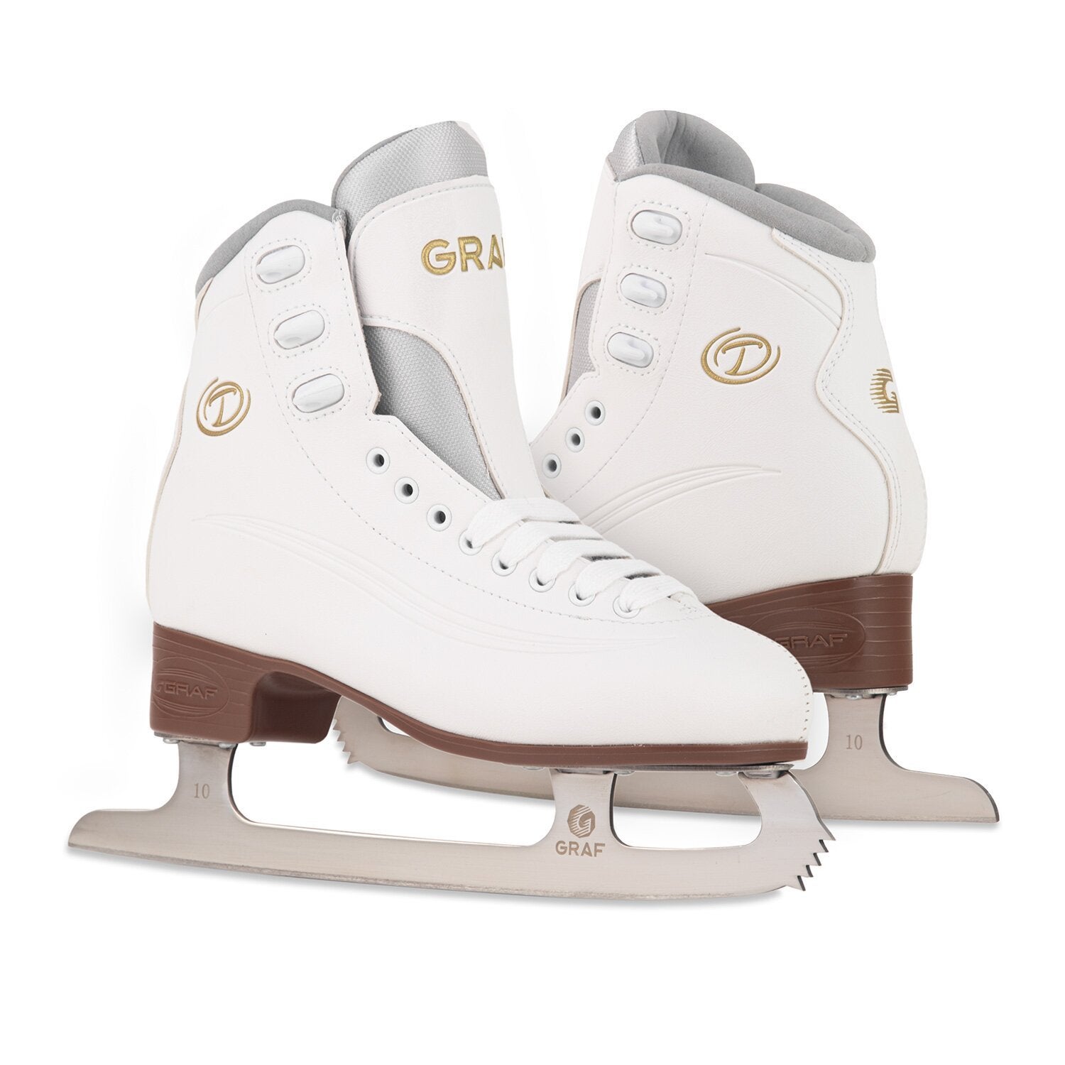 Graf Tango White Figure skating with Shiny Stainless blades | Edges And ...